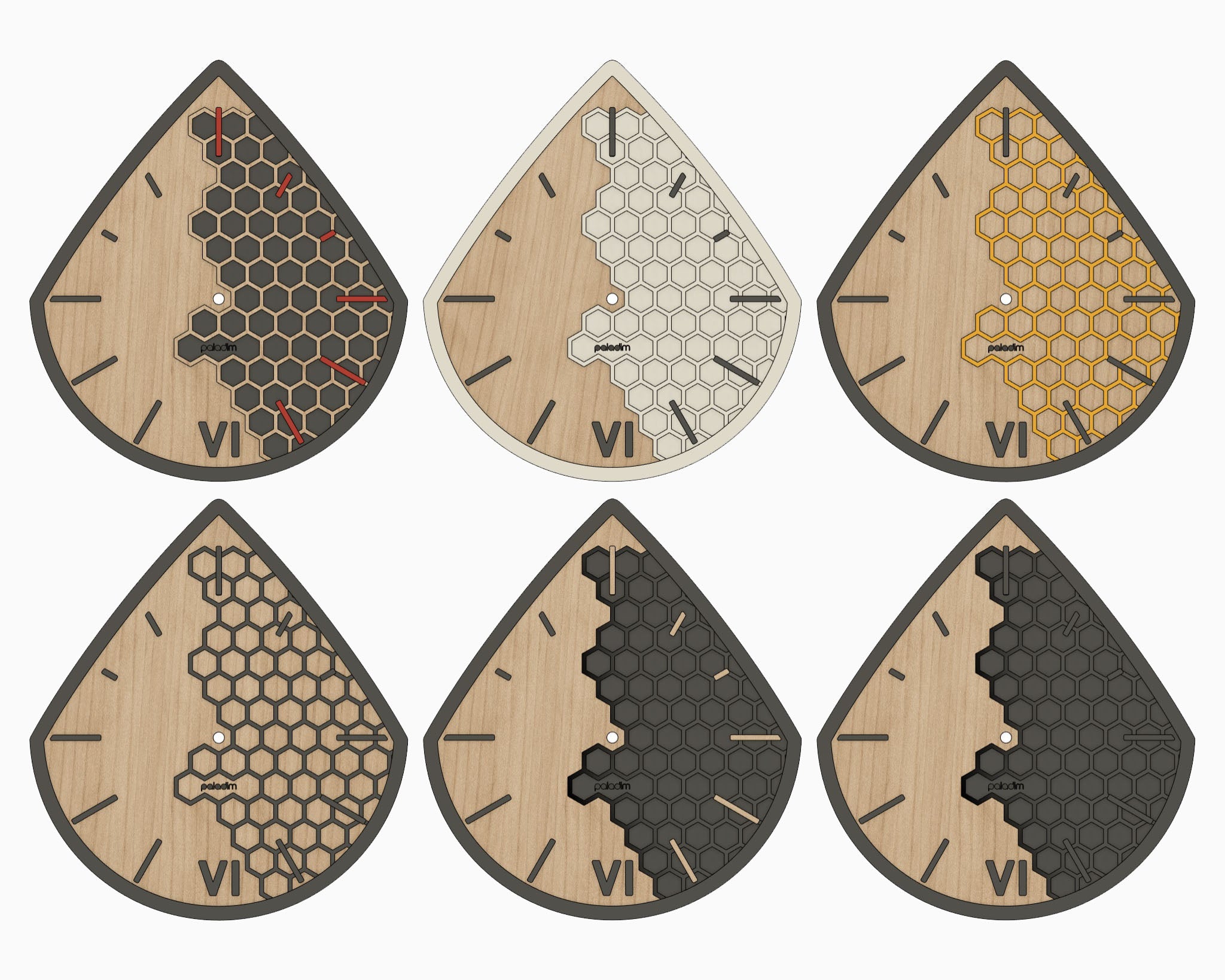 "KAPKA" Wall Clock DIGITAL DESIGN for Laser Cutting – Paladim Studio