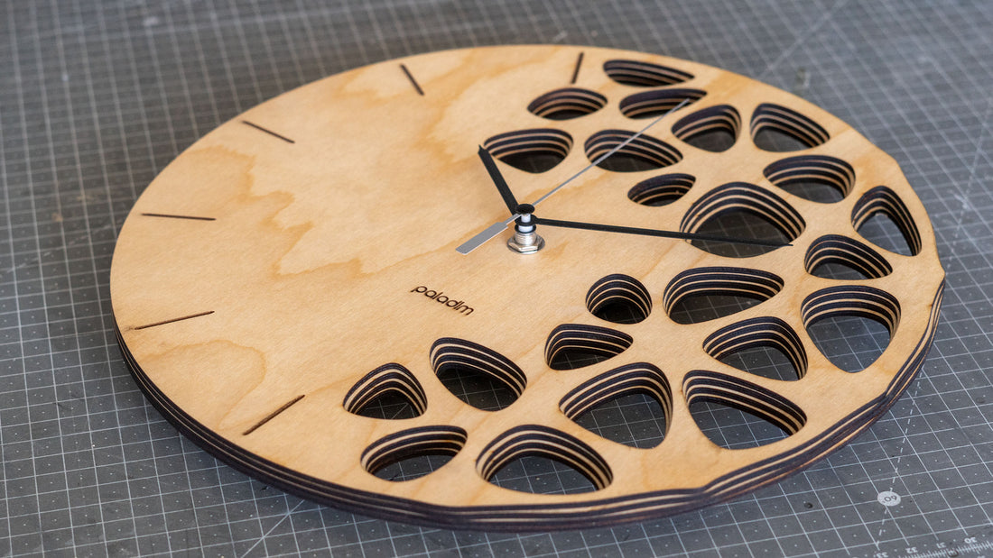KLETKA Lite, laser cut wall clock – Paladim Studio