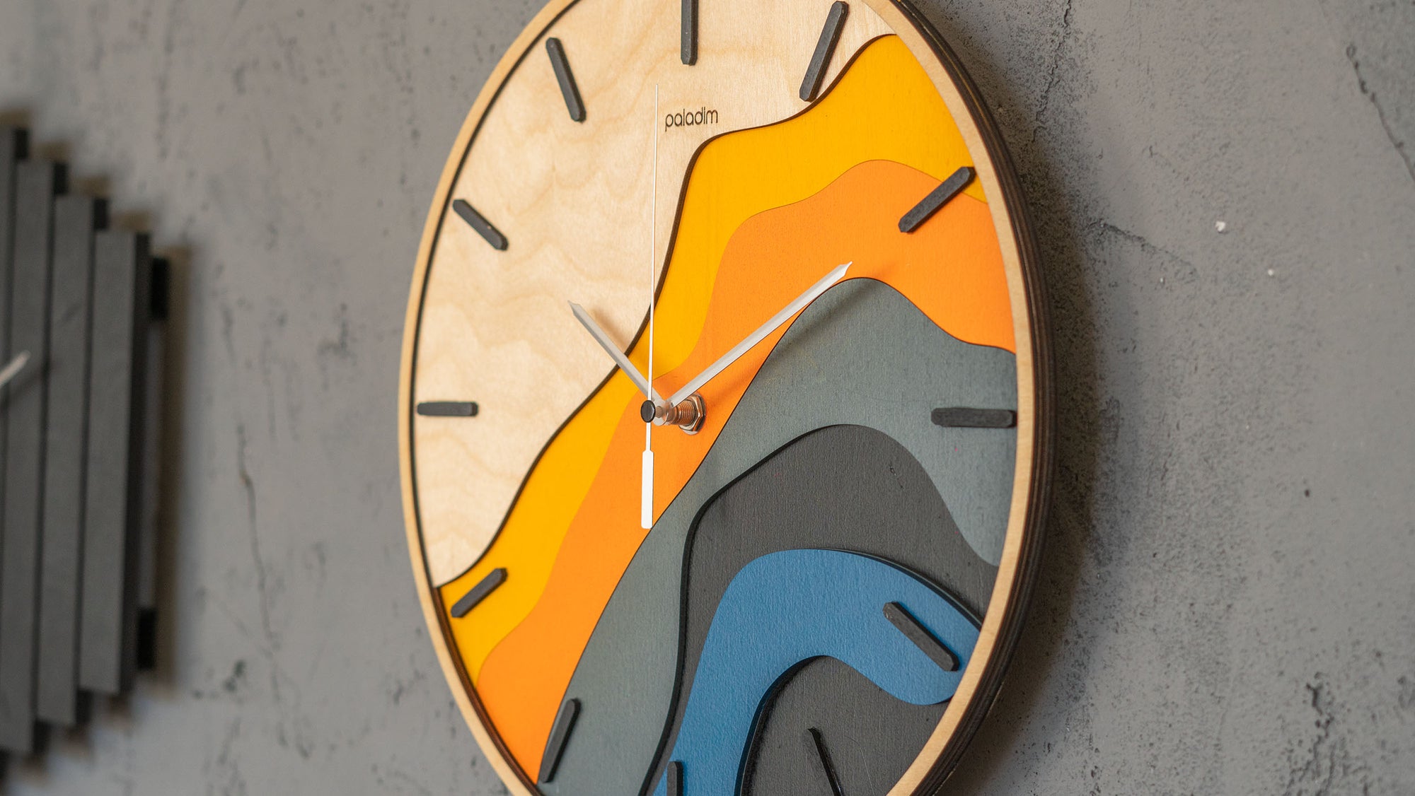 "VALNA" Wall Clock DIGITAL DESIGN for Laser Cutting – Paladim Studio