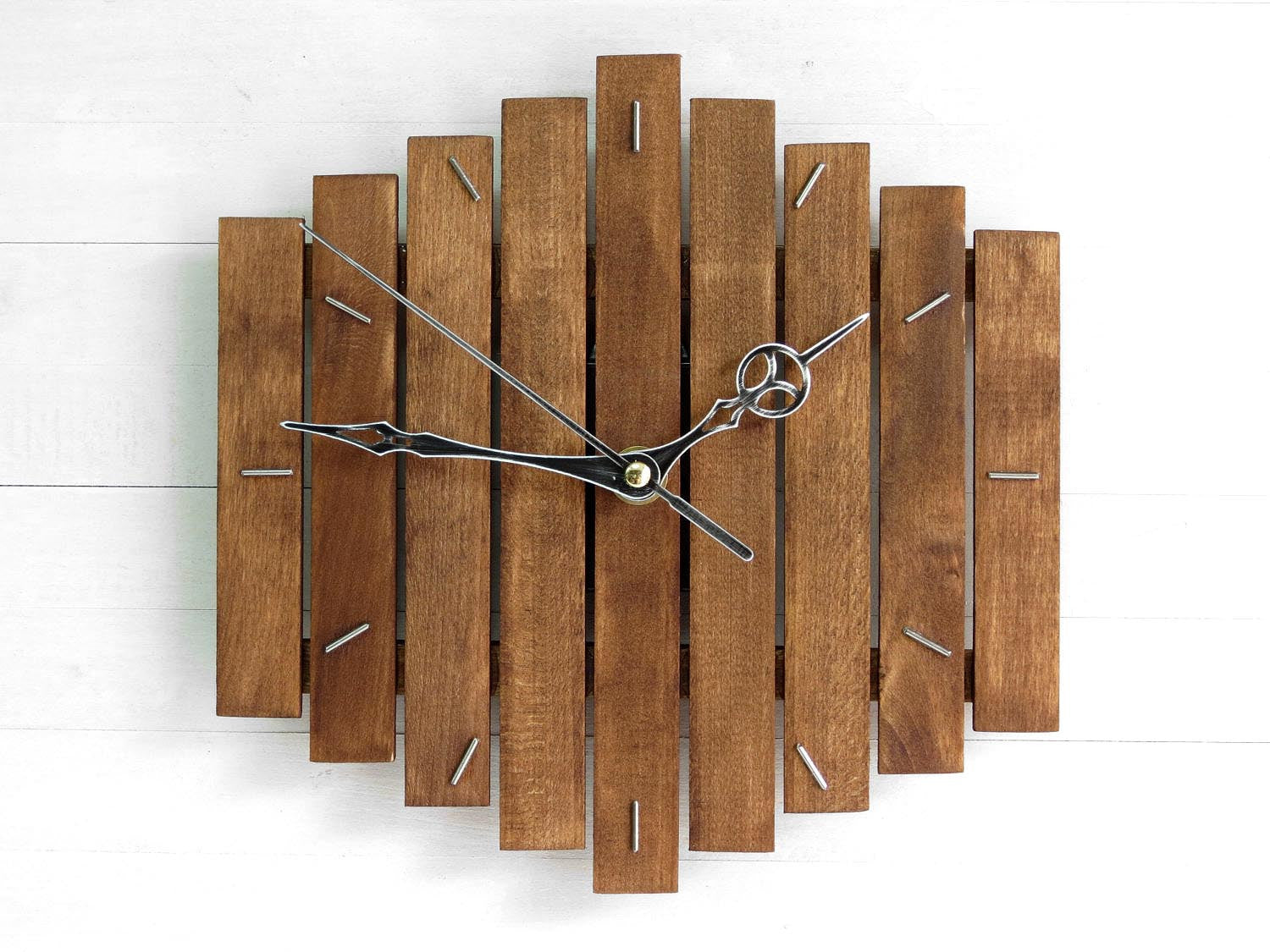 "Romb" silent wooden wall clock 20x20cm by Paladim Handmade – Paladim ...